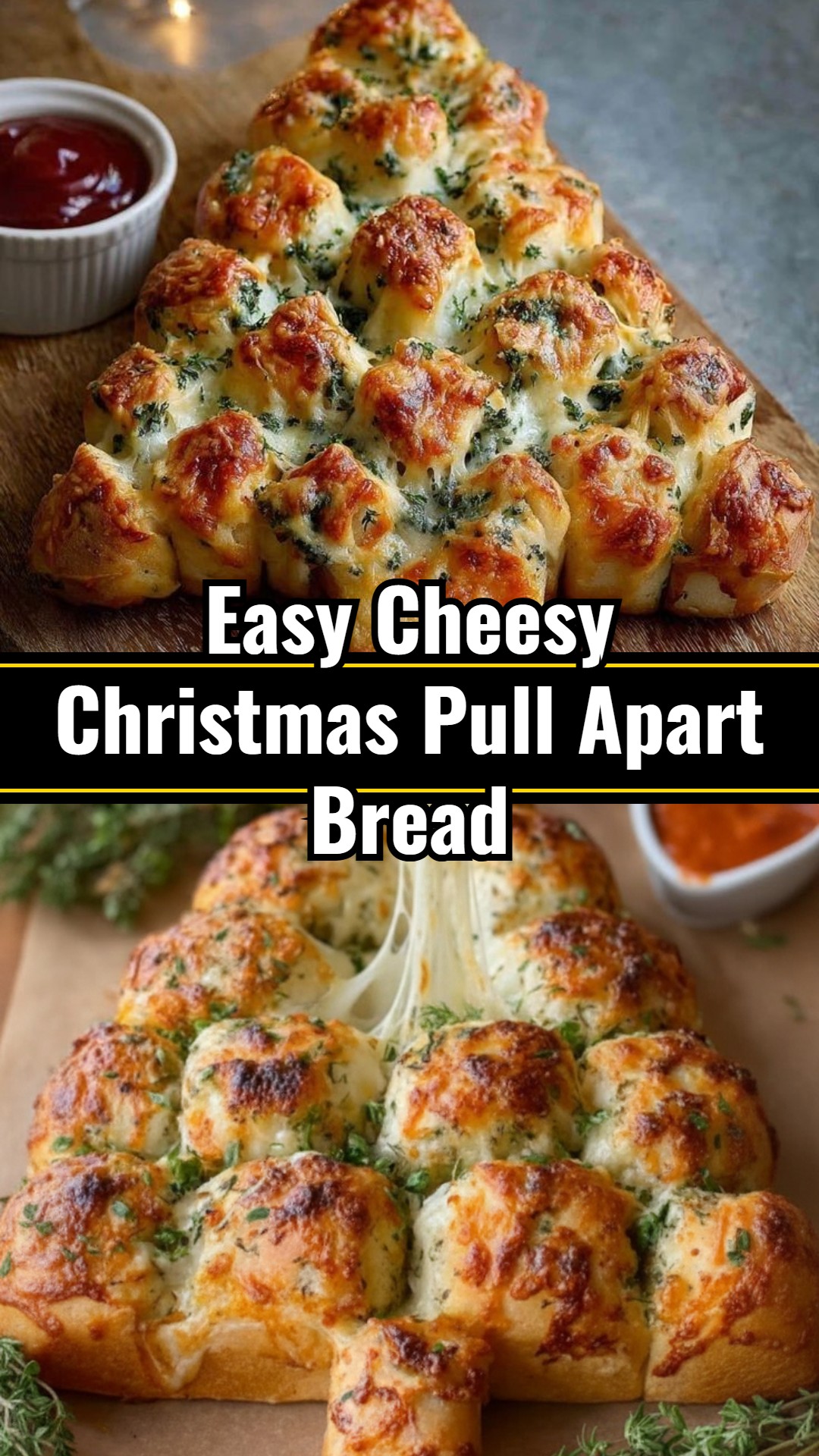 Yummy Cheesy Christmas Tree Pull Apart Bread for Easy Party Appetizers ...